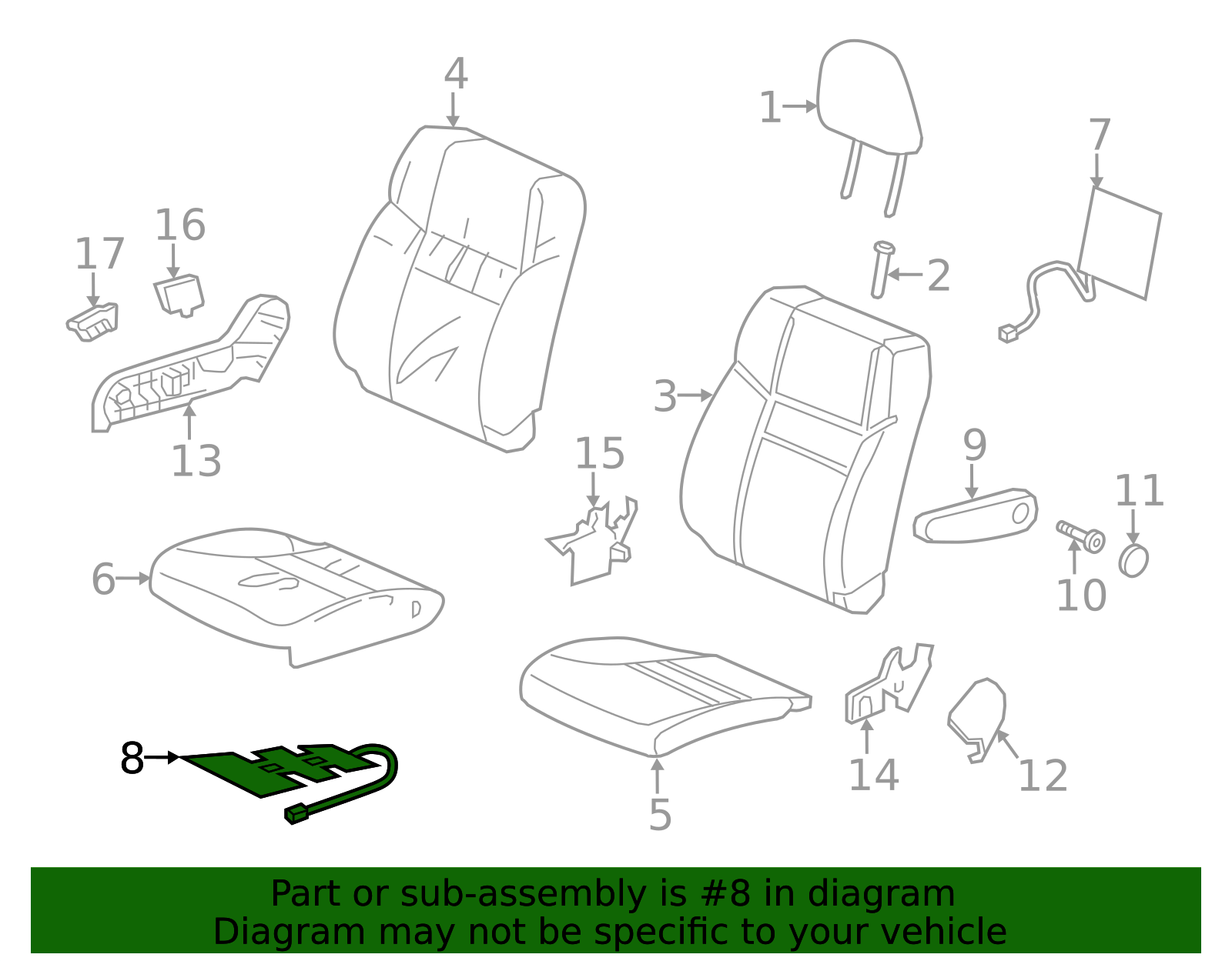 Honda Seat Heater Pad - OEM Heating Element - Part #81134-T0A-L81 ...