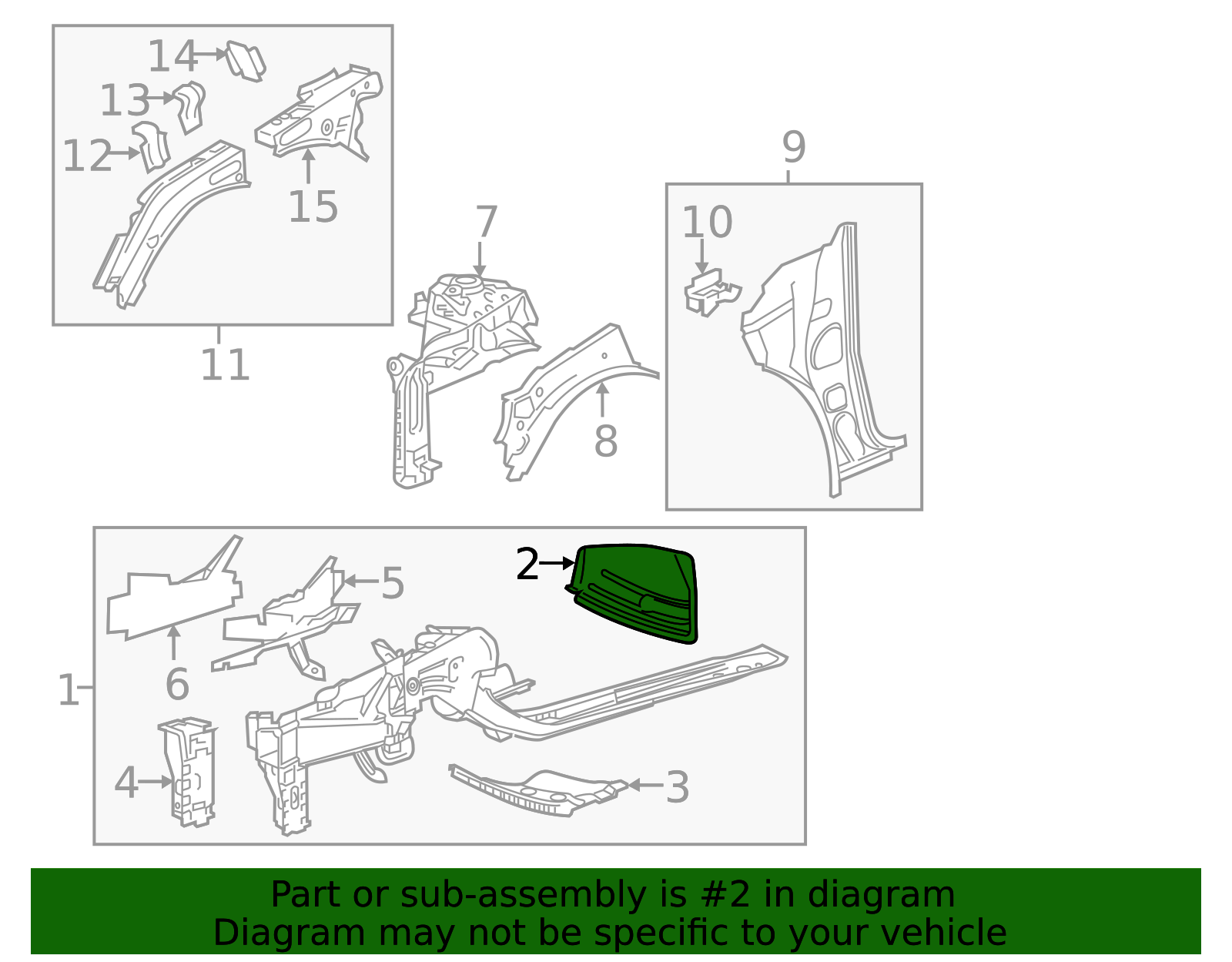 22994729 - Driver Side Engine Compartment Rear Rail Extension 2016-2019 ...
