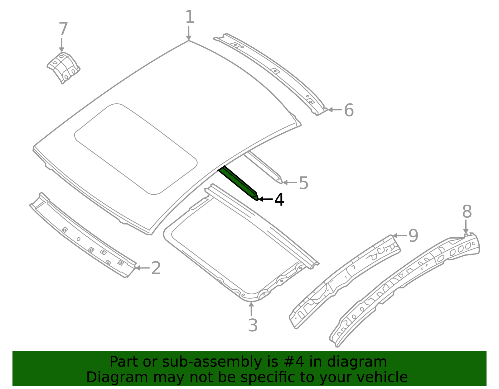 G3262-6LBMA - Roof Bow 2020-2023 Nissan Sentra | Official Nissan Parts ...