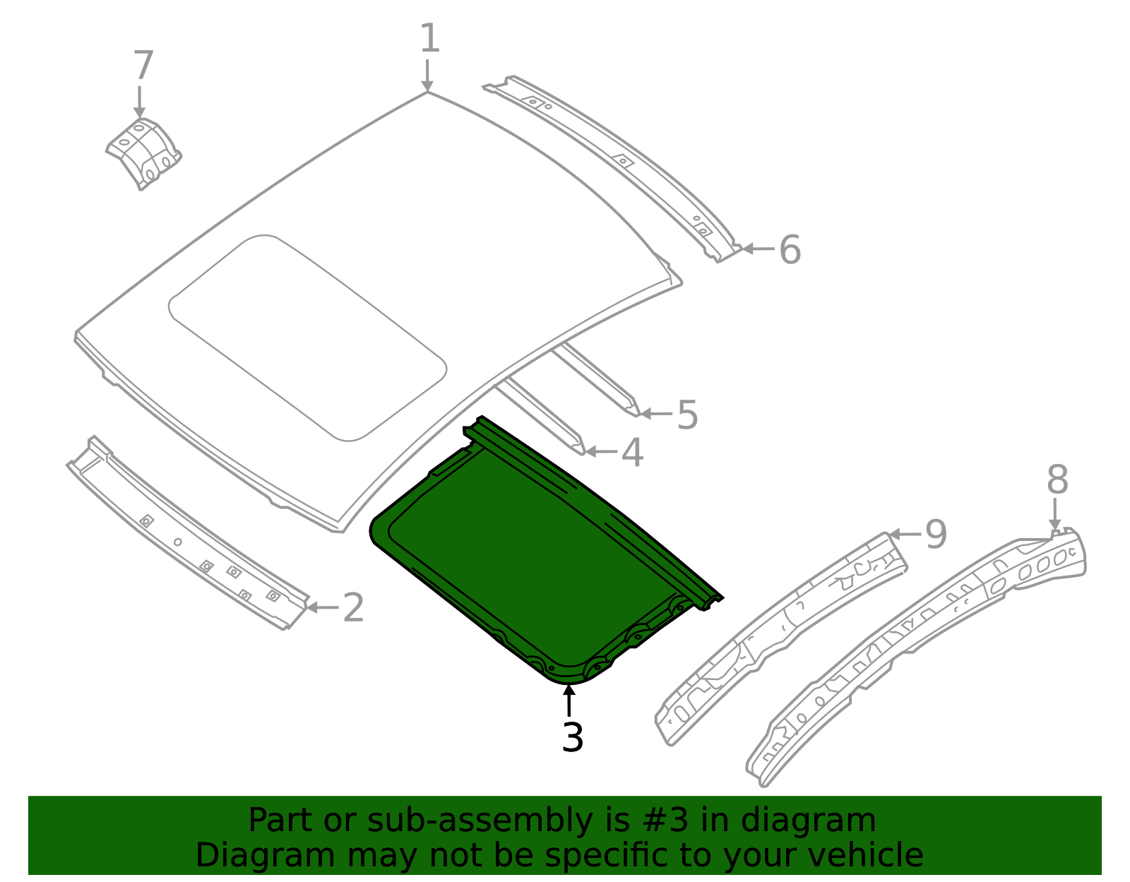 2020-2025 Nissan Sentra Sunroof Reinforcement G3120-6LBAA | My Nissan Part