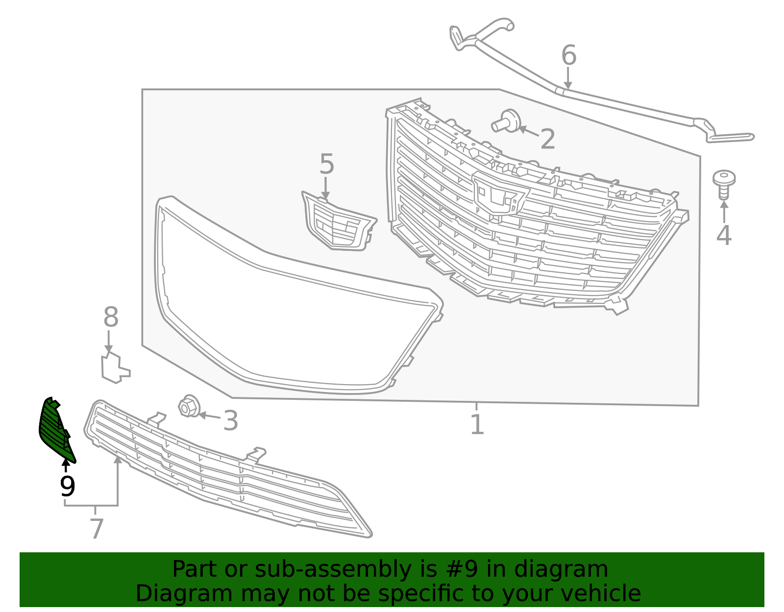 2020-2025 Cadillac XT5 Front Grille Filler 84313932 | Shop Matick Buick GMC
