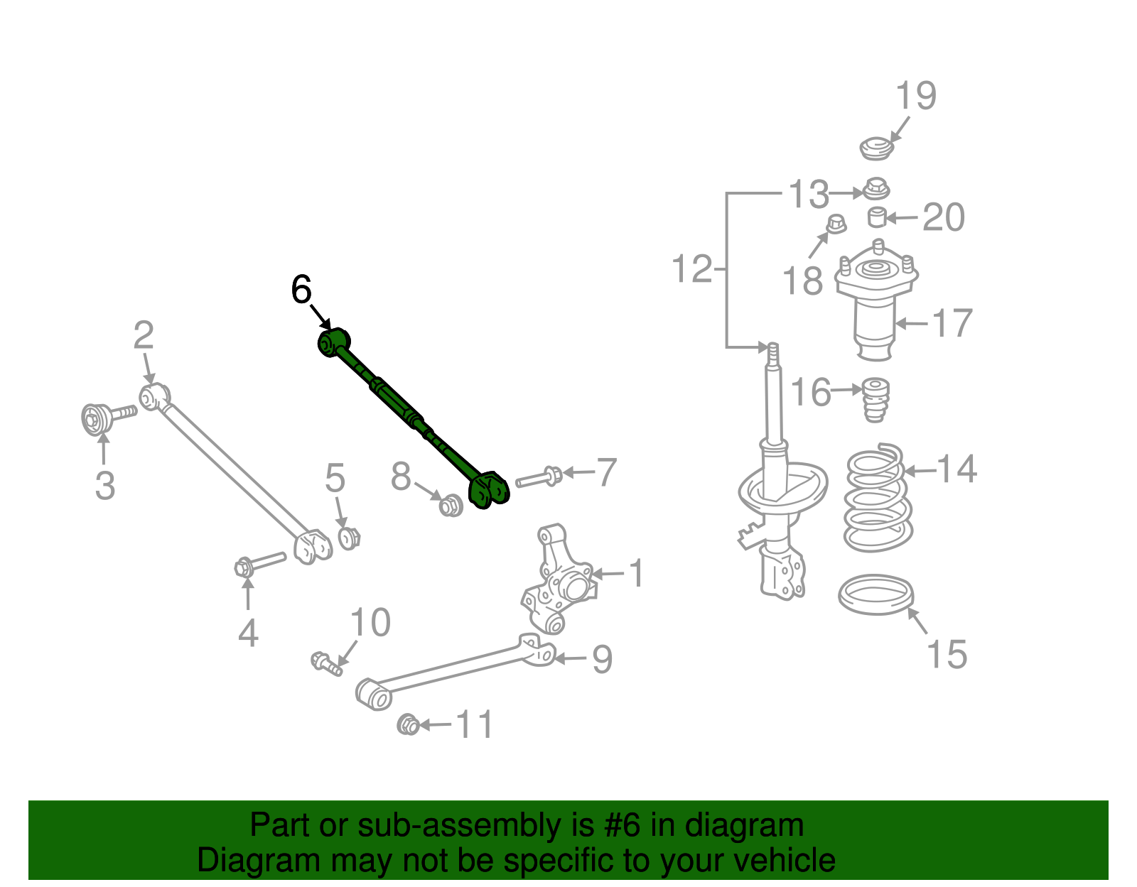 2004-2008 Toyota Solara Rear Lateral Arm 48730-33080 | Toyota Parts Center