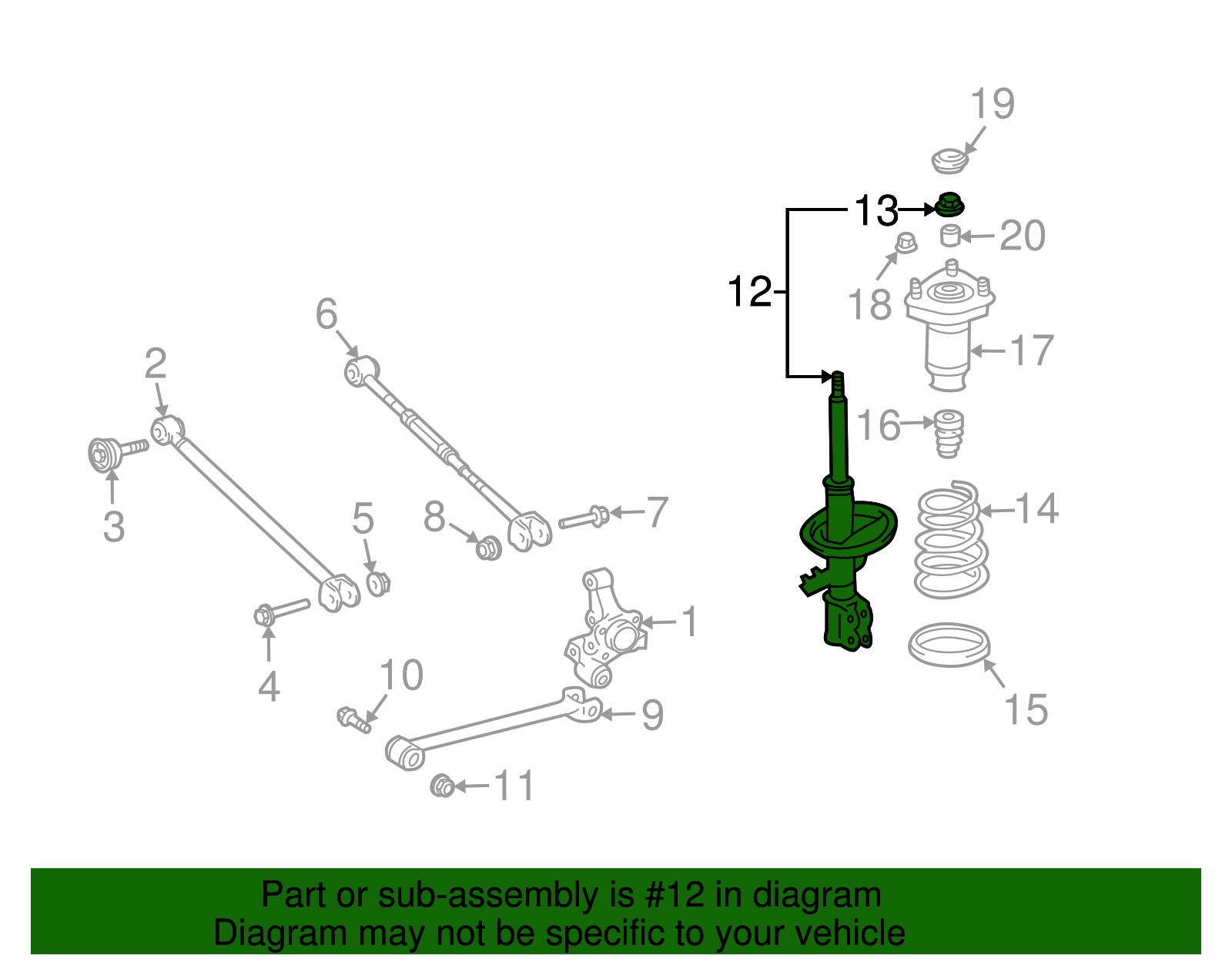 Genuine Toyota Strut,Absorber Set Shock part# 48540-A9290 for 2004-2006 ...