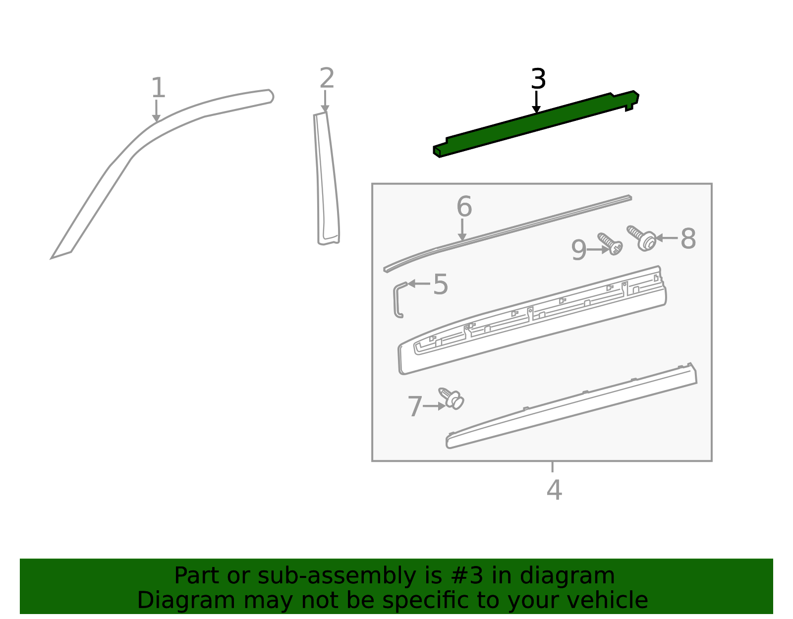 2008-2015 Toyota Land Cruiser Belt Weather-Strip 75720-60070 | MotorMotor