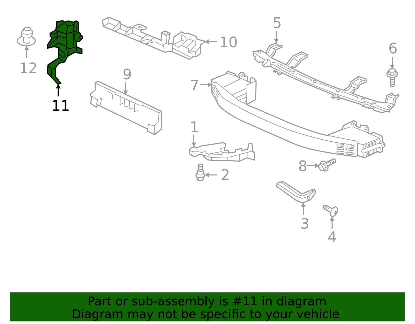 71201-TGH-A00 - 2017-2020 Honda Civic - Plate R Front Bumper Side ...