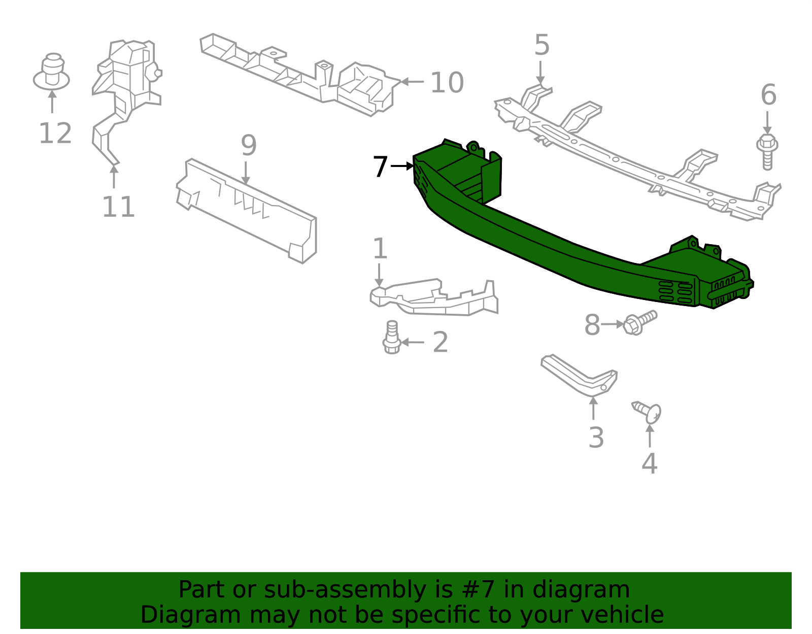 71130-TGH-A00 - Beam Front Bumper - 2017-2020 Honda Civic | Genuine ...