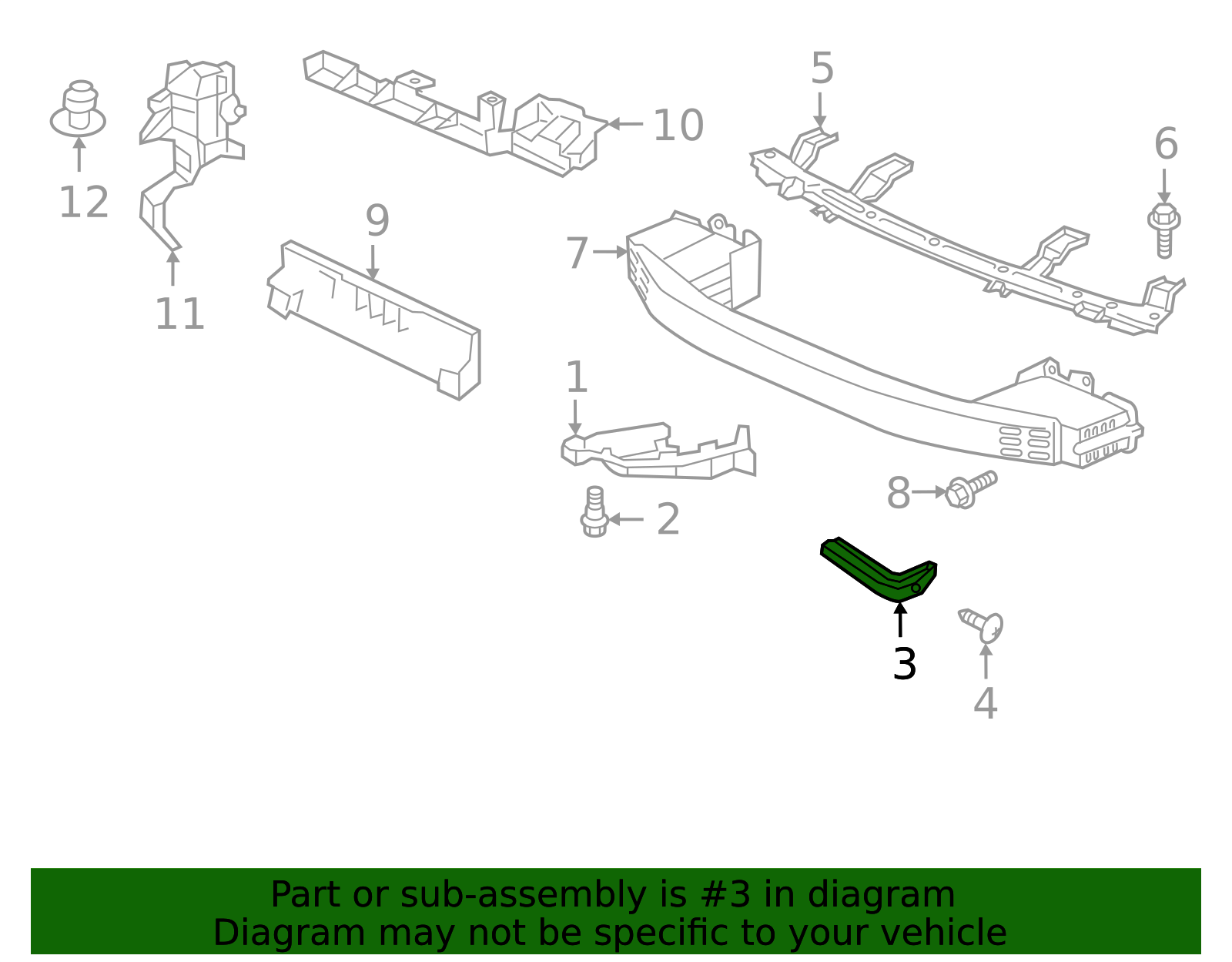 71198-TGH-A01 - 2017-2021 Honda Civic - Spacer L Front Bumper Side ...