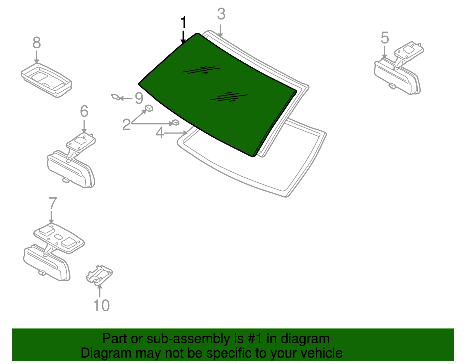 OEM 1995-2004 Toyota Tacoma Windshield Part # 56111-04090 | Modern ...