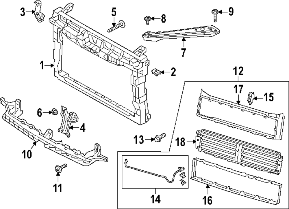 2019-2025 Volkswagen Jetta Radiator Support 17A-805-588-E | OEM Parts ...