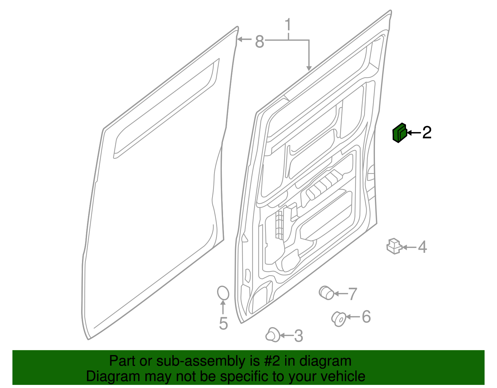 2012-2021 Nissan Door Shell Bumper 82896-1PA0A | Team Nissan Inc.