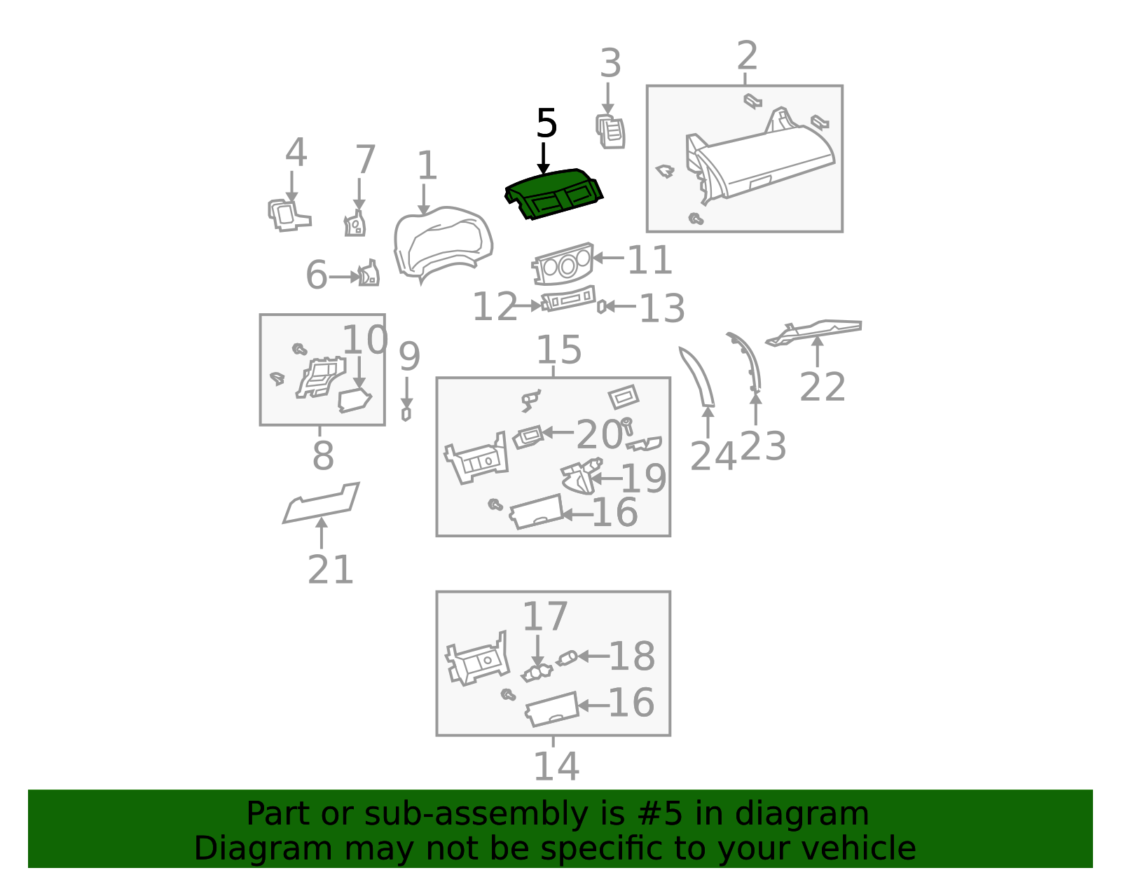 55670-12391 - Dashboard Air Vent 2011 Toyota Corolla | Bam Wholesale Parts