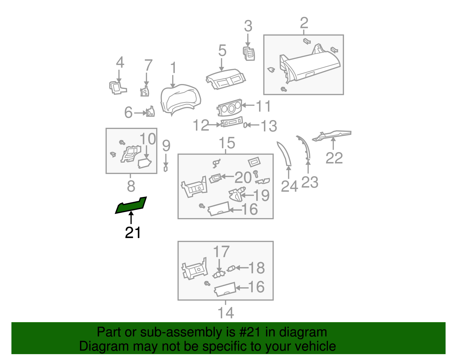 2009-2013 Toyota Corolla Lower Trim Panel 55045-12380-B1 | Toyota Parts ...