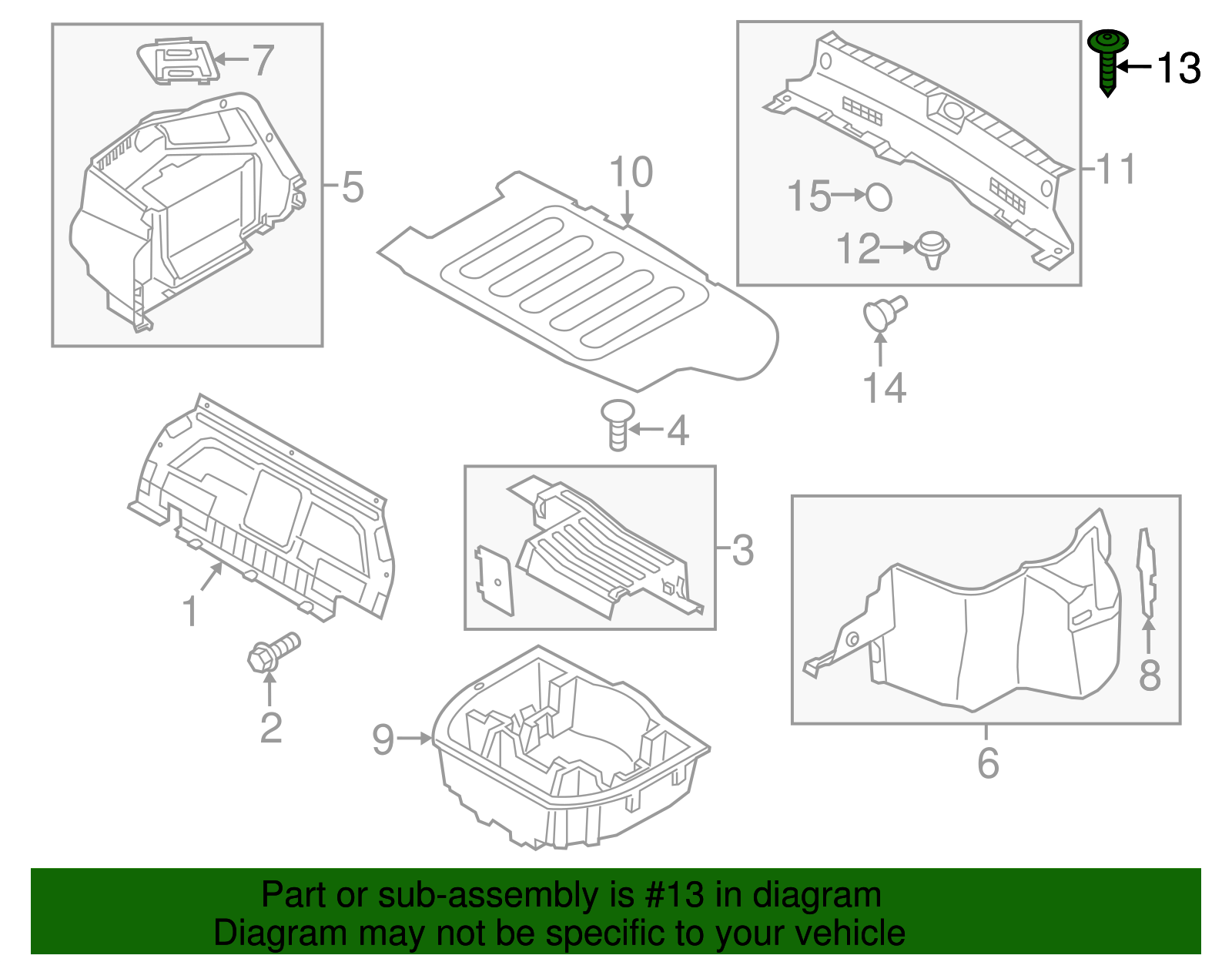 2011-2016 Kia Optima Rear Body Trim Clip 86590-3S000 | QuirkParts