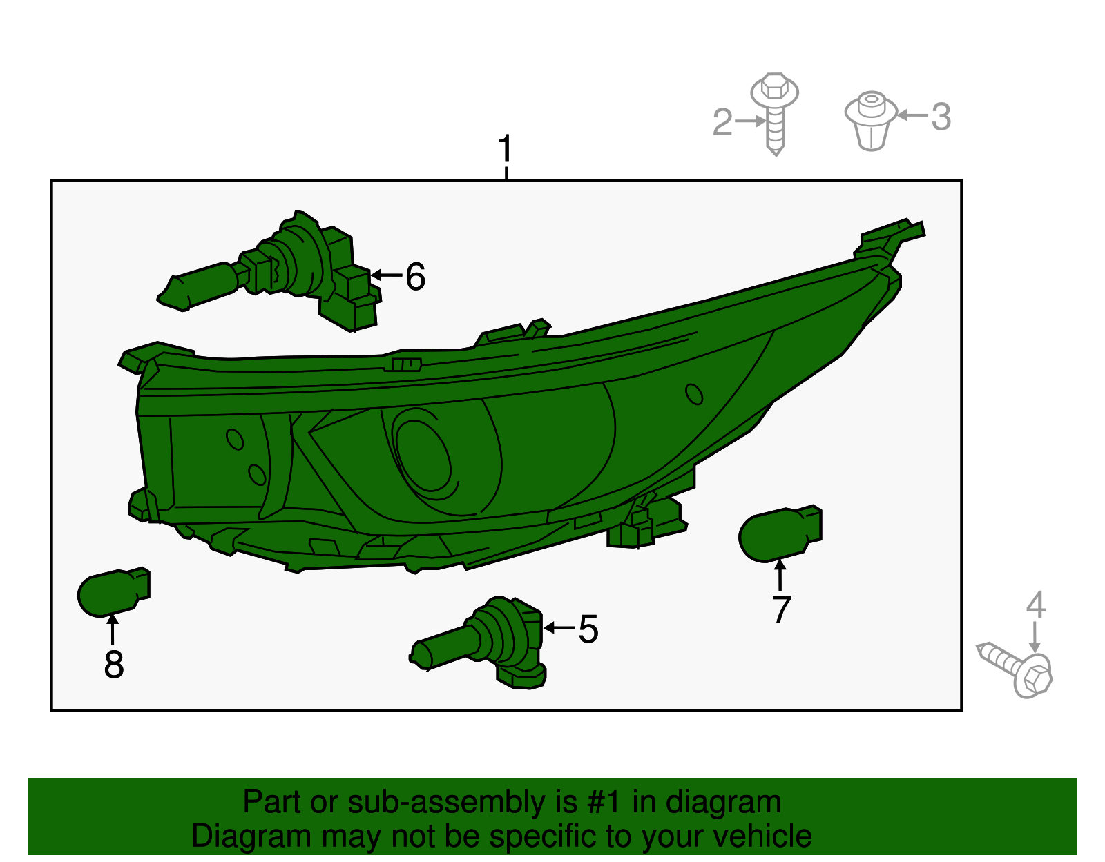 OEM 2014-2016 Toyota Highlander Headlamp Assembly Part # 81150-0E250 ...