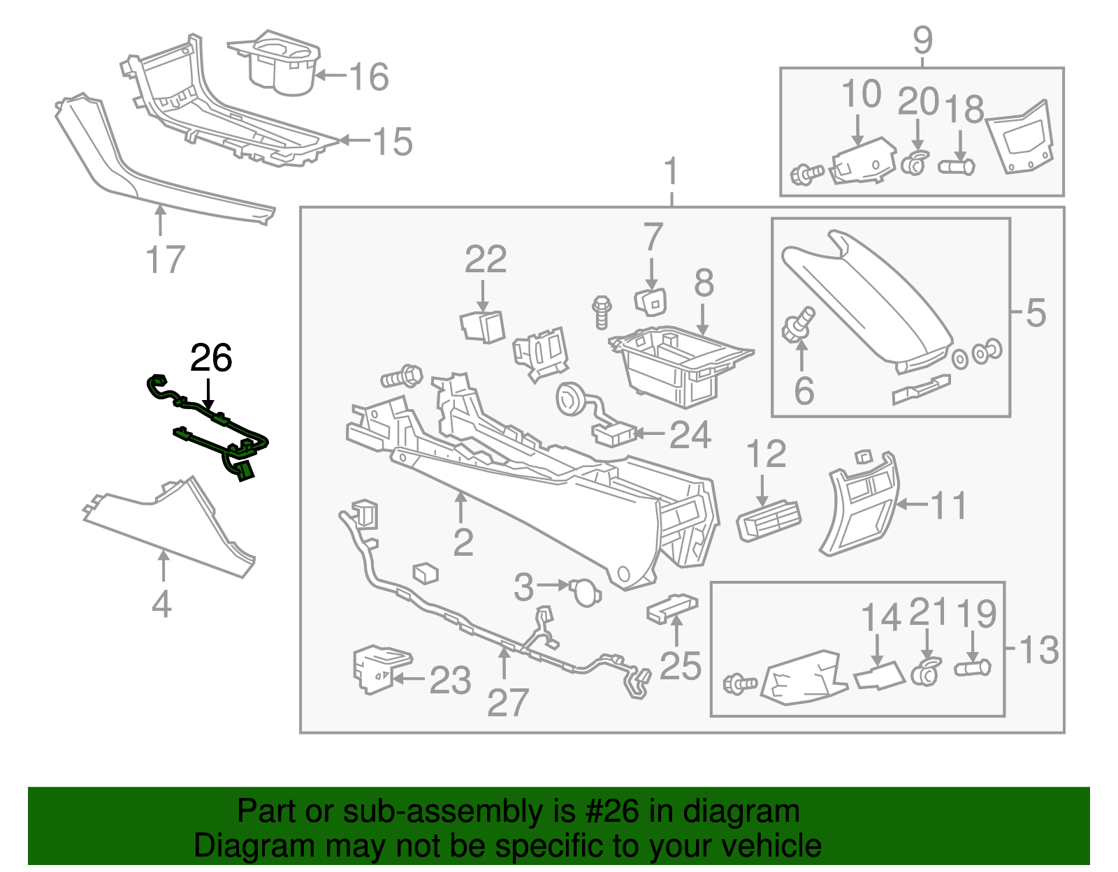 23302322 - Front Floor Console Wiring Harness Extension 2016-2019 ...