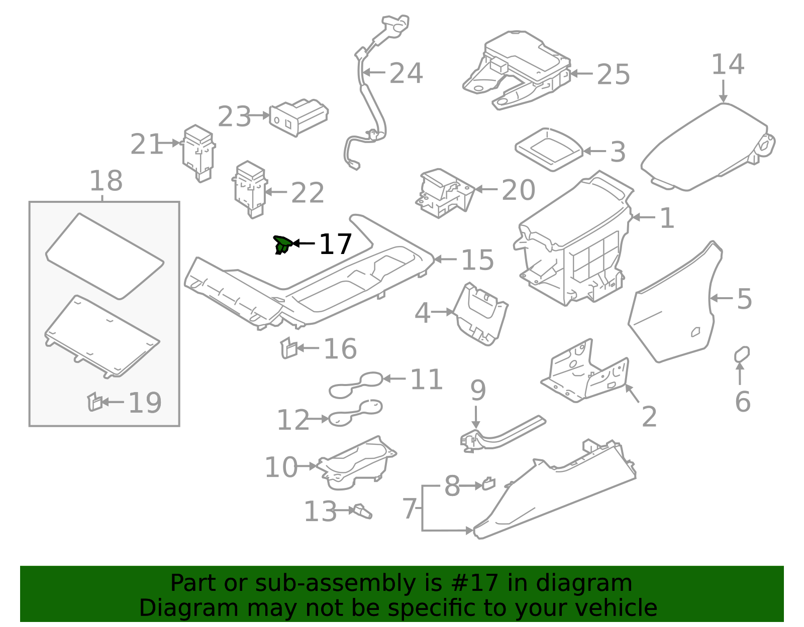 2019-2025 Subaru Ascent 2019-2024 Subaru Ascent - Shift Panel Cap ...