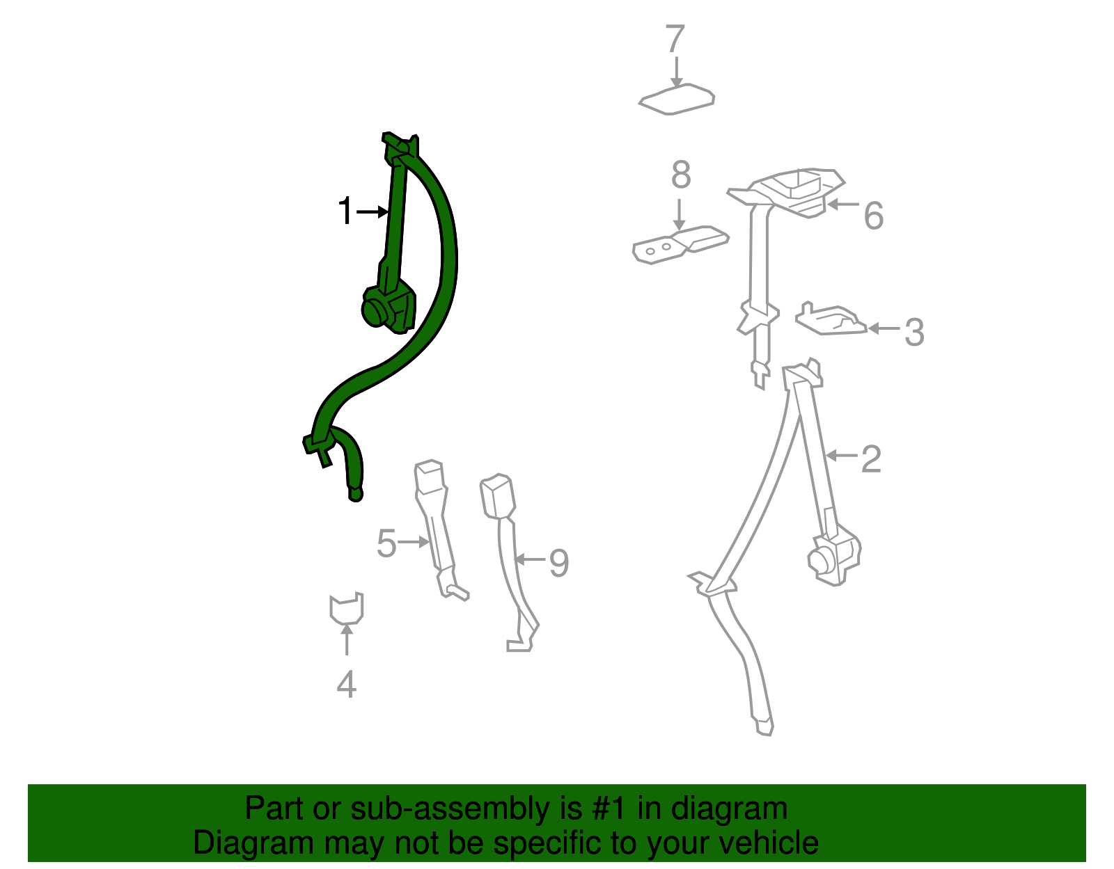2009-2010 Toyota RAV4 Lap & Shoulder Belt 73360-42191-E1 | Toyota Parts ...