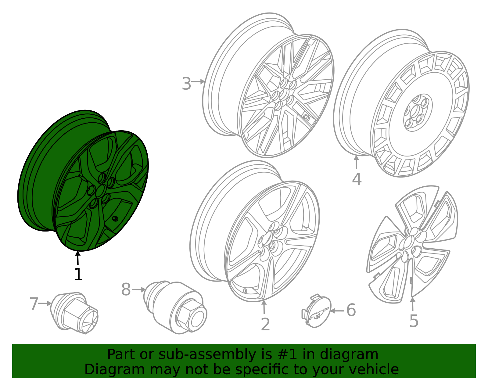 LJ8Z-1007-B - Wheel Assembly - 2021-2025 Ford Mustang Mach-E | Eastgate ...