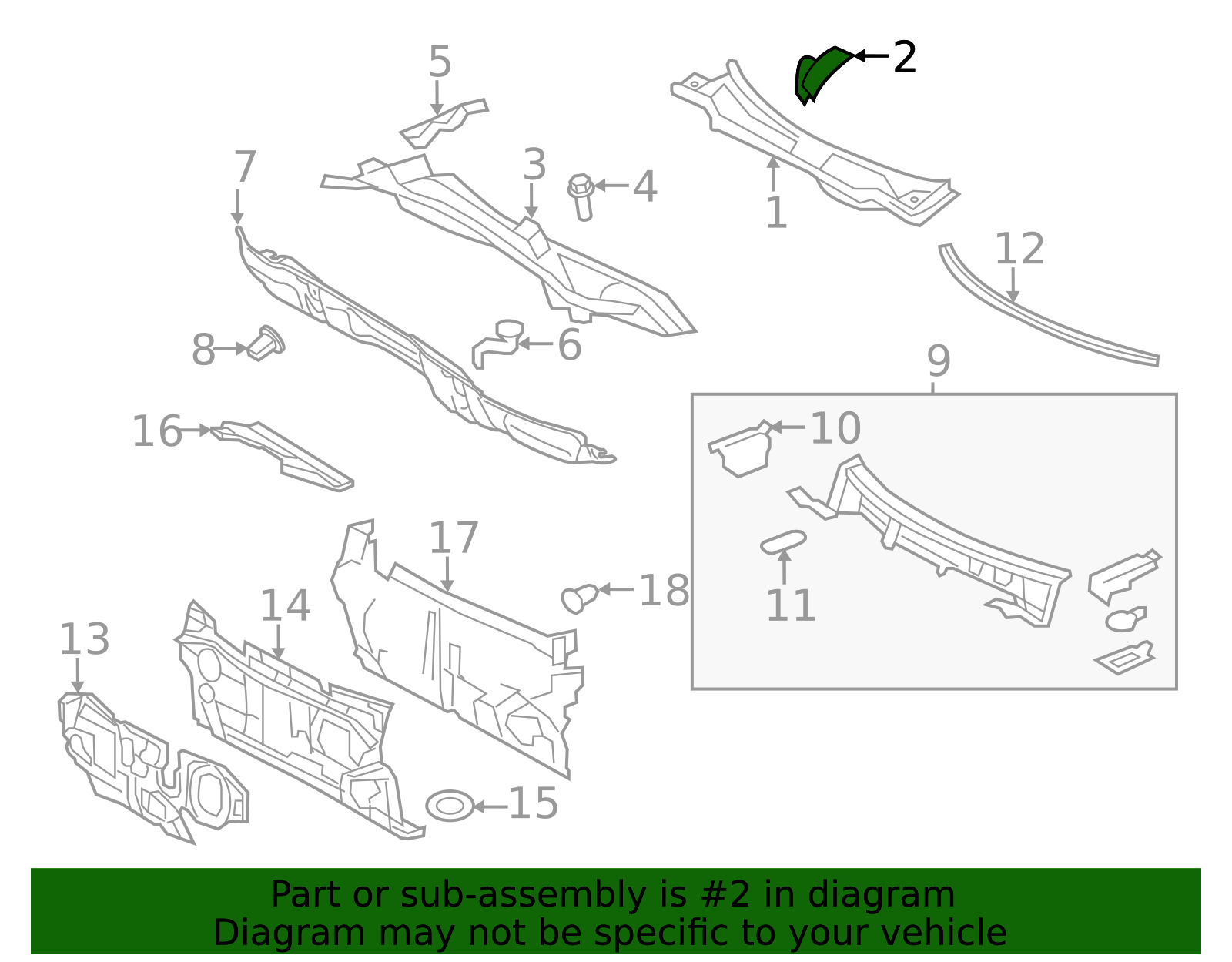 2012-2014 Toyota Camry 2012-2014 Toyota Camry - Cowl Grille Seal 53866 ...