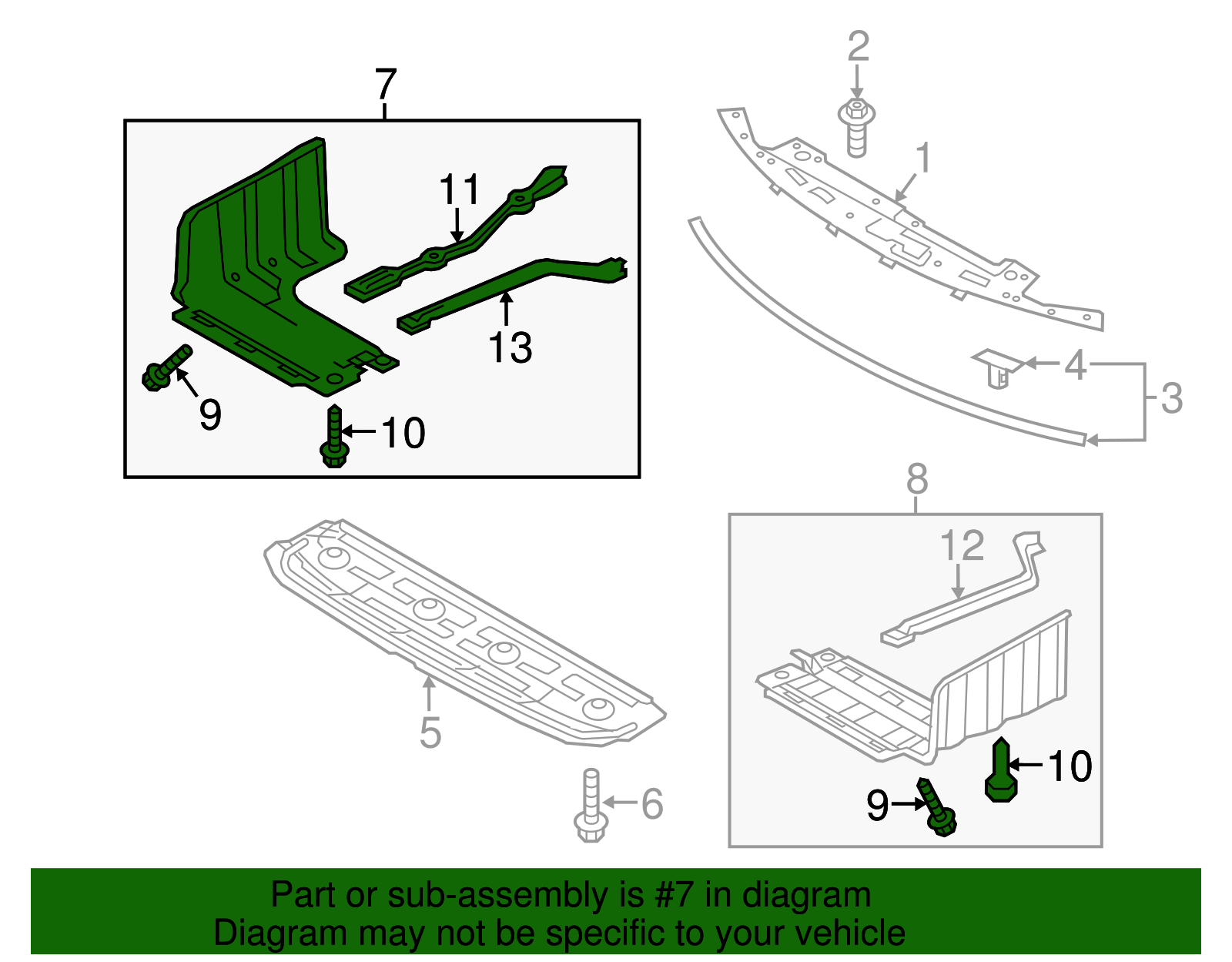 2011-2016 Kia Optima Radiator Support Splash Shield 29120-2T000 | Kia ...