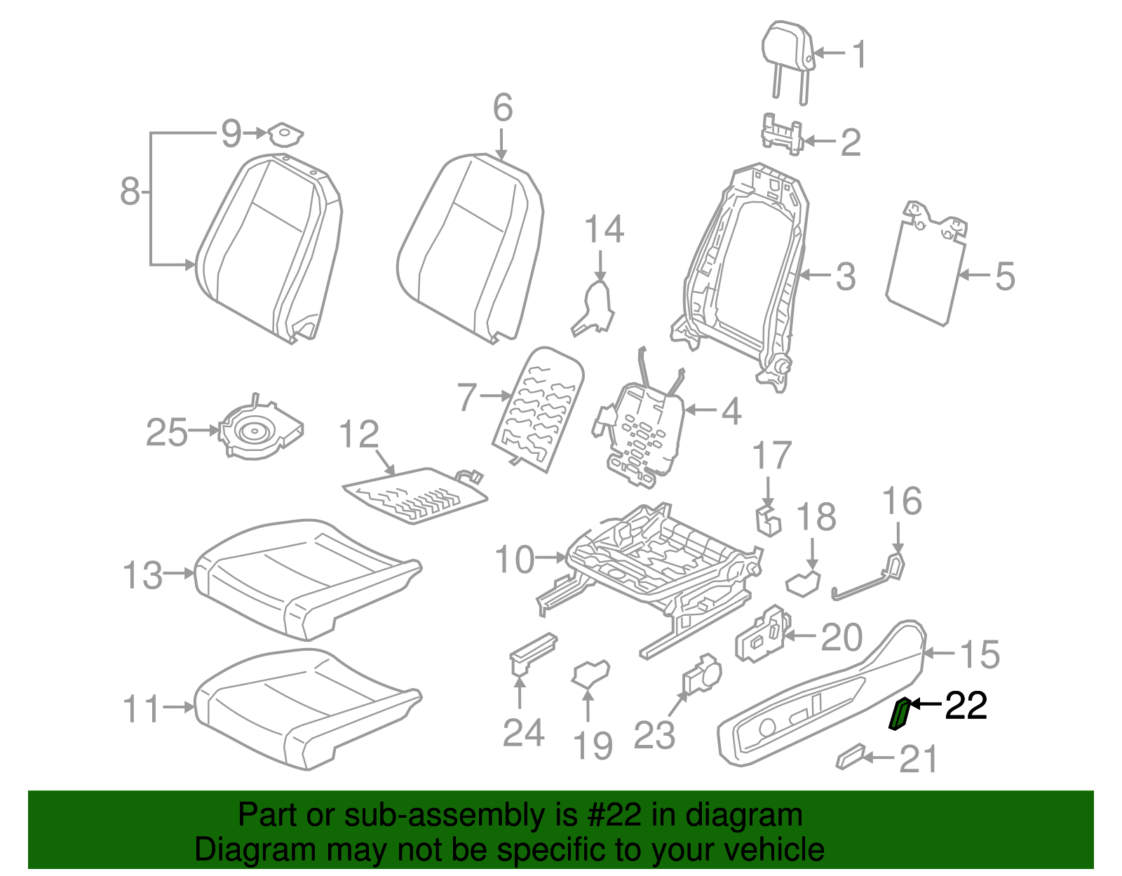 7P6-959-817-A-QWA - Knob 2011-2025 Volkswagen | Wolfsburg Parts Direct