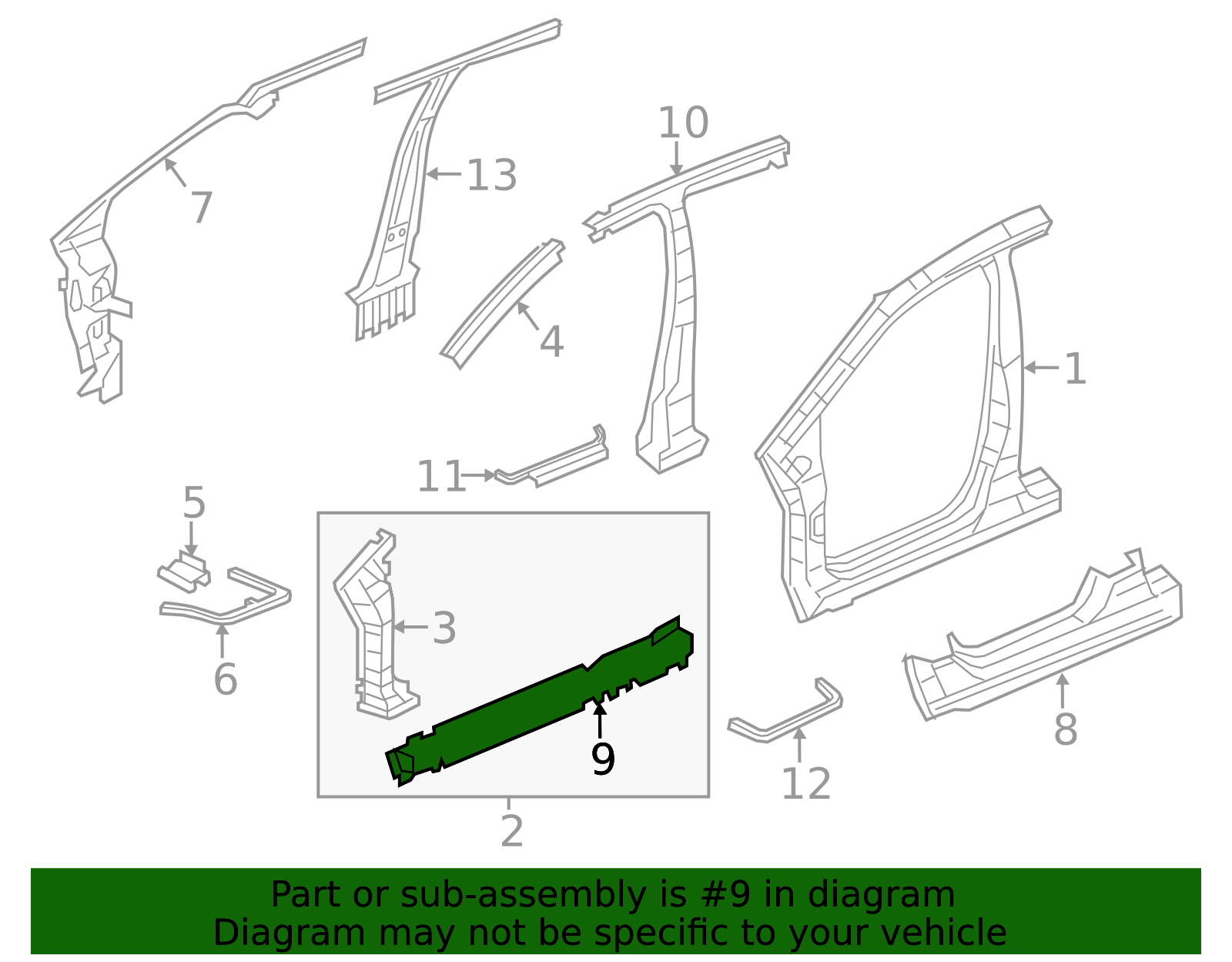 63220-TR0-305ZZ - Honda Rocker Panel Reinforcement Performance Auto Parts