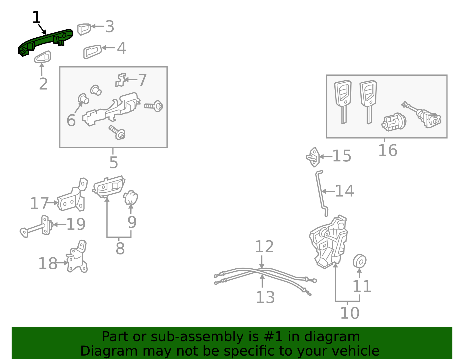 2023-2025 Toyota Corolla Exterior Door Handle 69210-K0020-P3 | Toyota ...