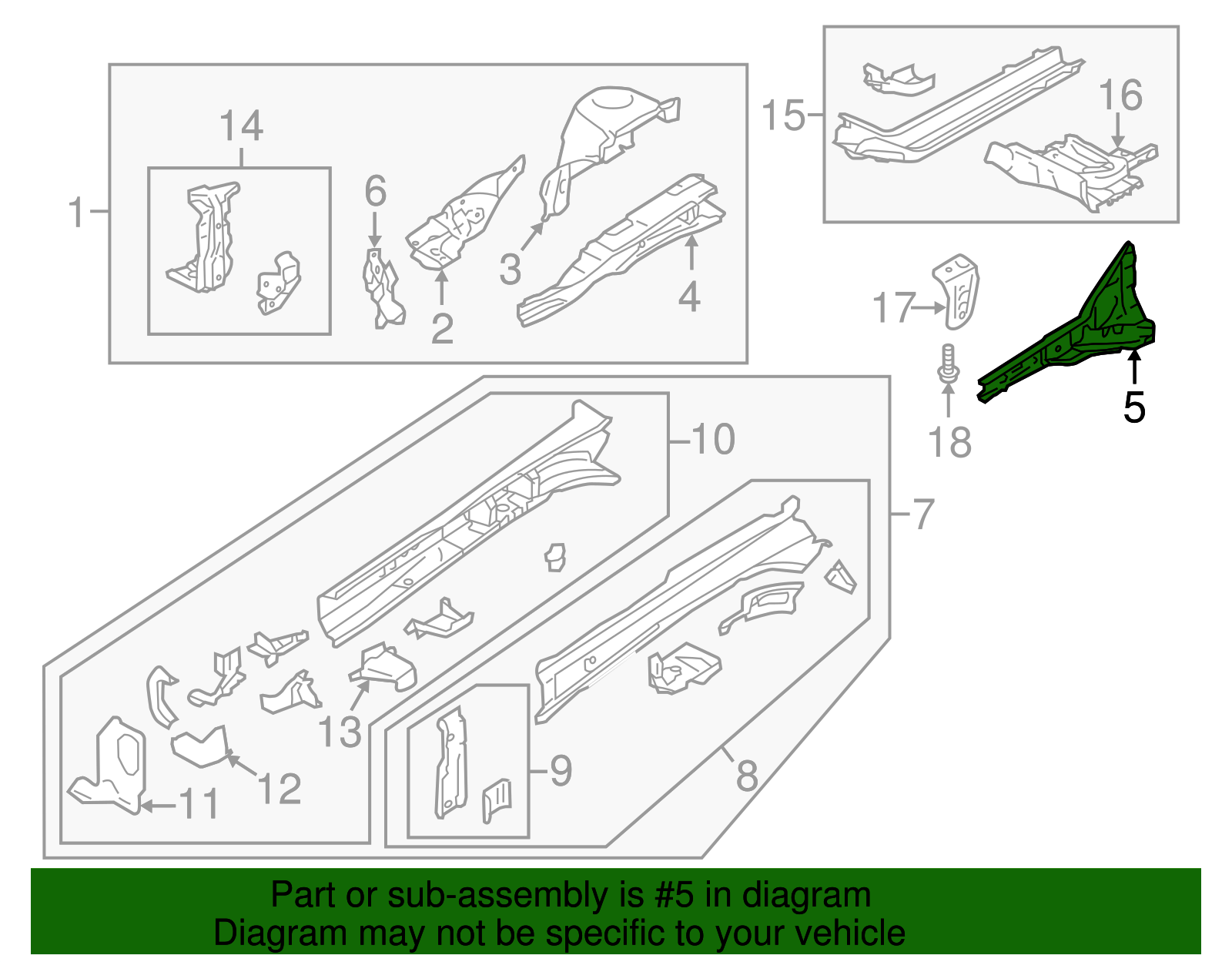 2014-2018 Subaru Forester Apron Reinforced 51021SG0109P | Subaru Parts ...
