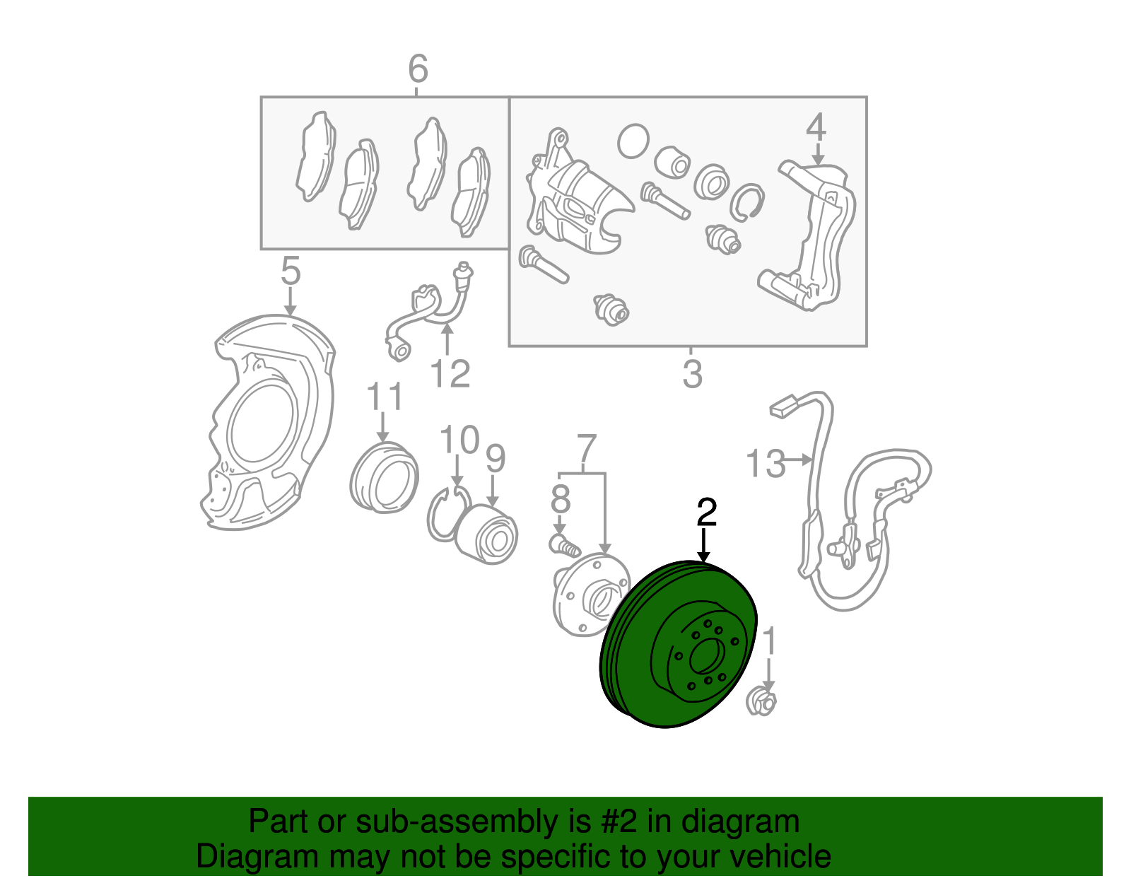 2002-2006 Toyota Camry Disc Brake Rotor Front 43512-06040 | Discount Toy