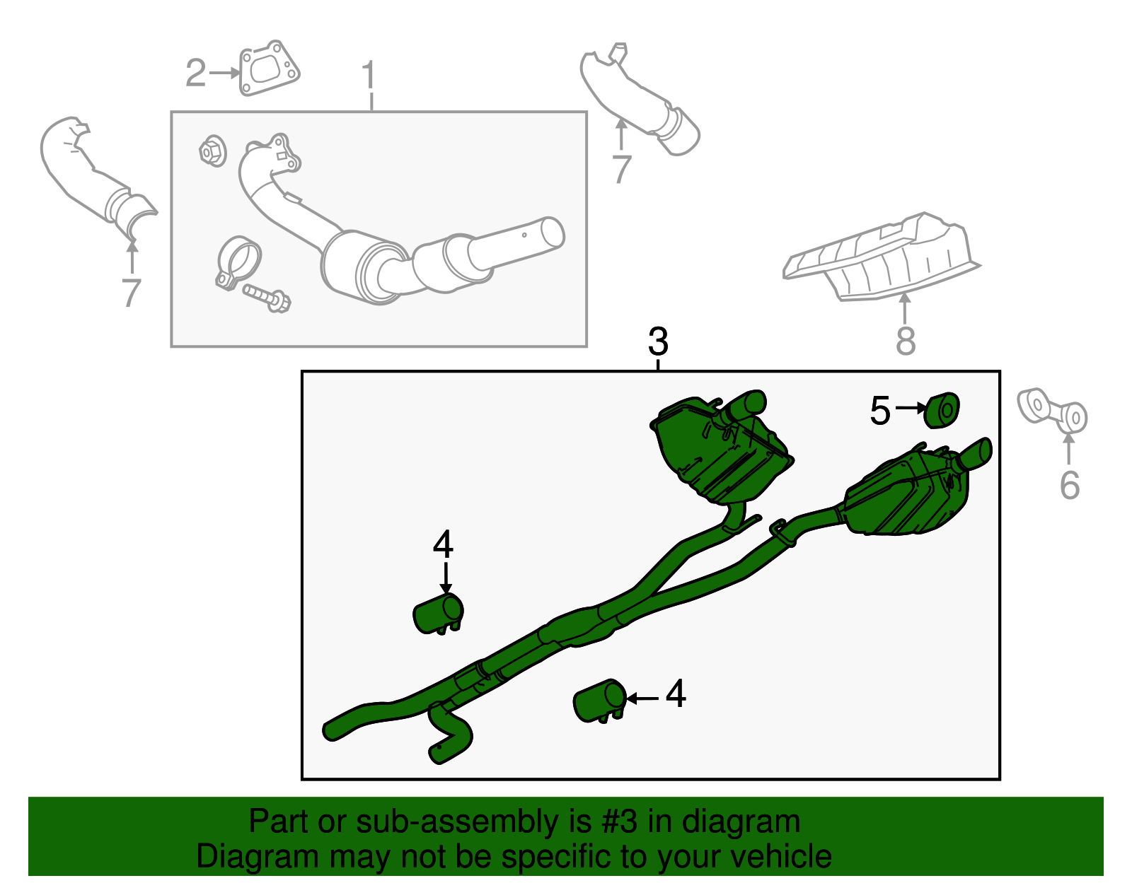 2010-2013 Chevrolet Camaro Exhaust Muffler with Exhaust Pipe and Tail ...
