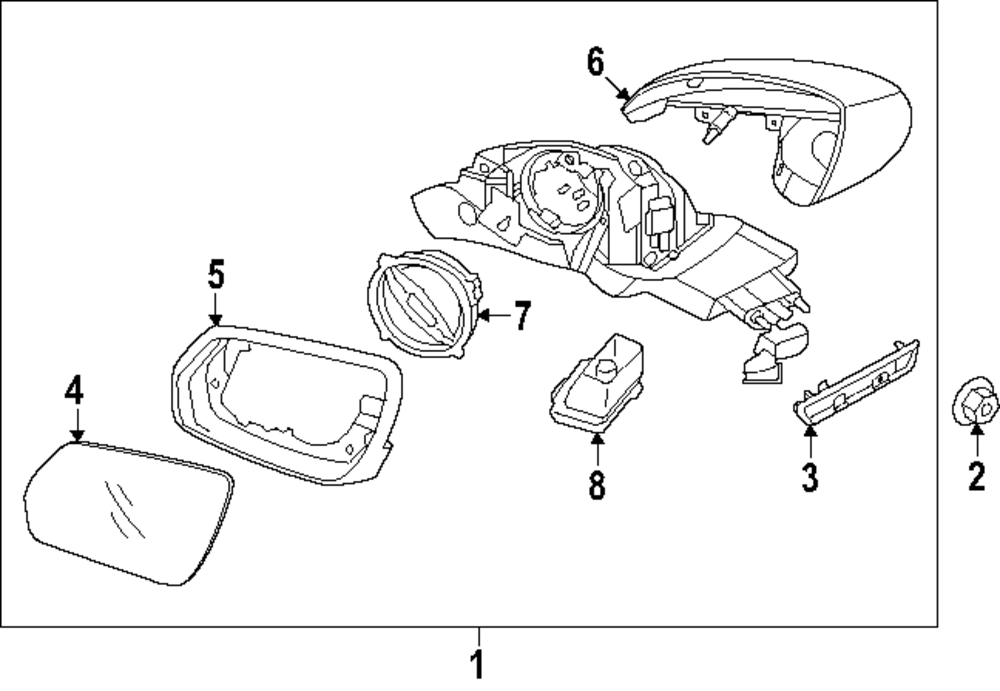87610-T1260 - 2021-2022 Genesis G80 - Mirror Assembly | Conicelli Hyundai