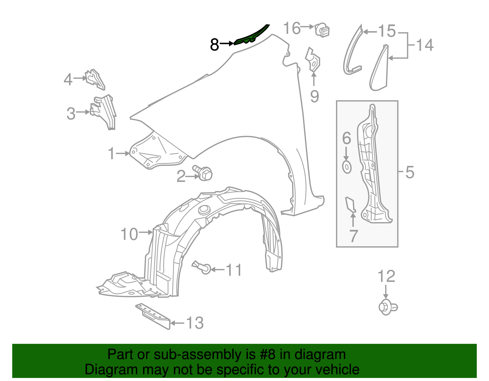Genuine Toyota Fender Protection Film part# 53823-02070 for 2014-2019 ...