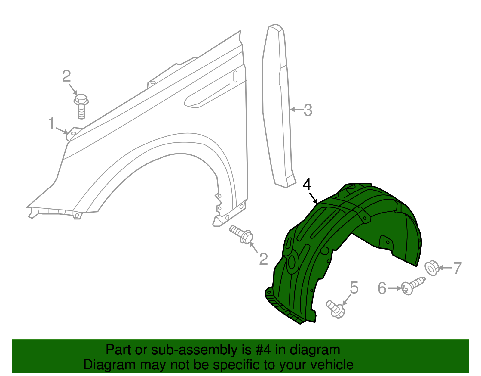 2016-2018 Kia Optima Fender Liner 86812-D5000 | World Kia Parts