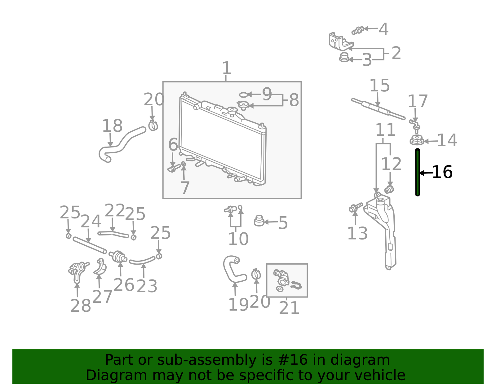 2003-2011 Honda Element | Reservoir Hose | 19103-PZD-A00 | Honda OEM ...