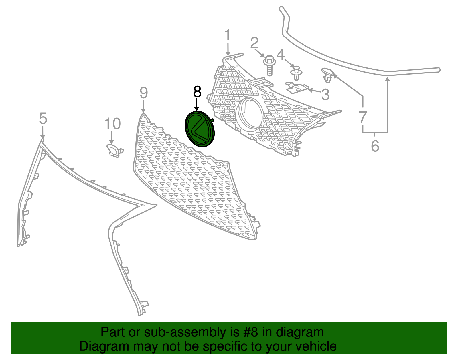 53141-30510 - 2009-2018 Lexus - Grille Emblem | My L Parts