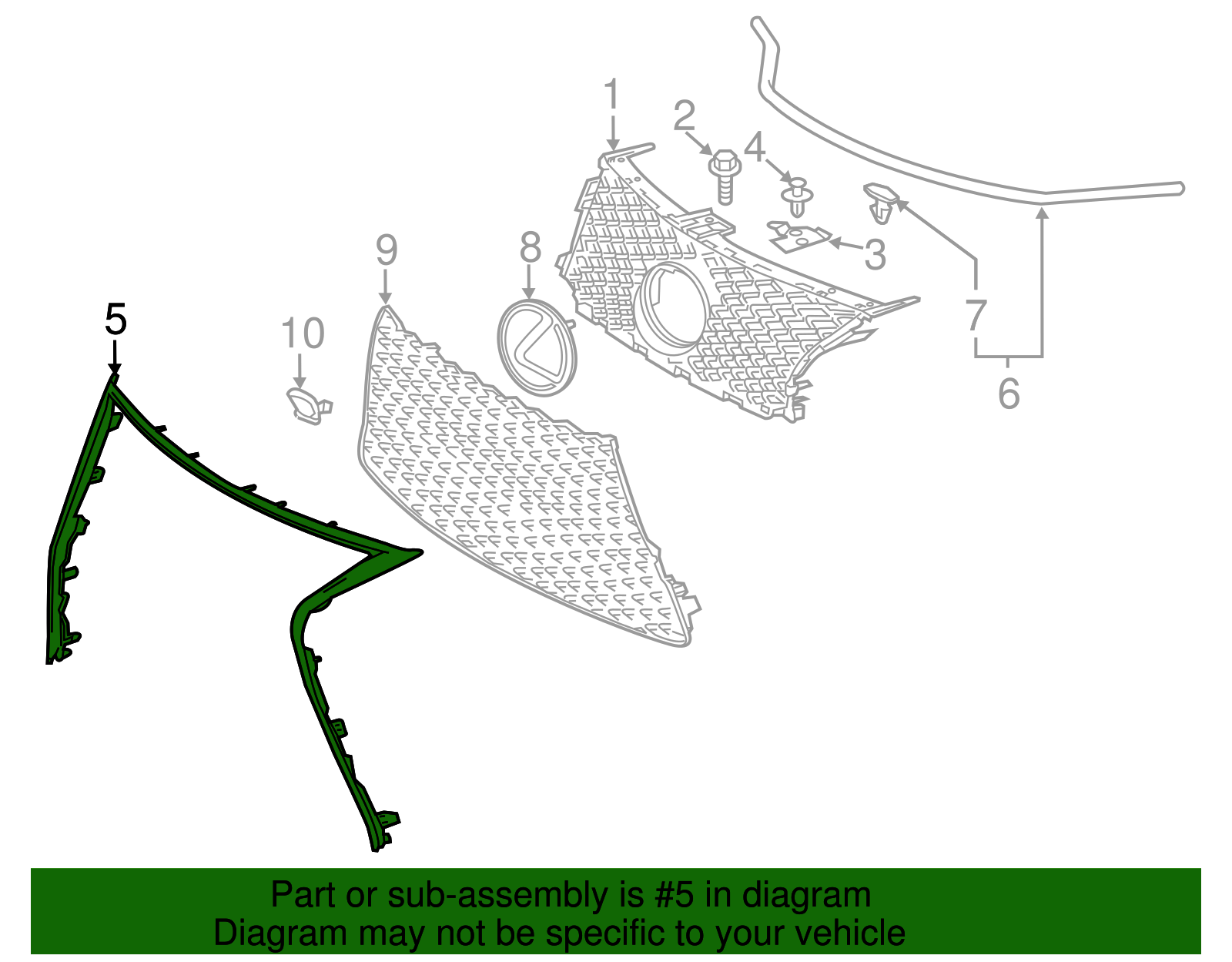 5271153061 - Lexus Grille Surround 2014-2016 Lexus | Performance Auto Parts