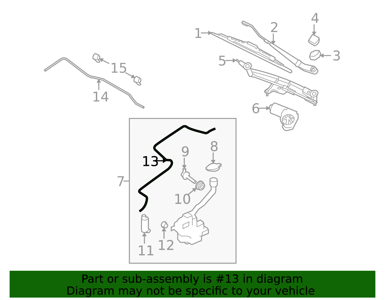 DA5Z-17A605-B - High-Quality Washer Hose for 2013-2019 Ford ...