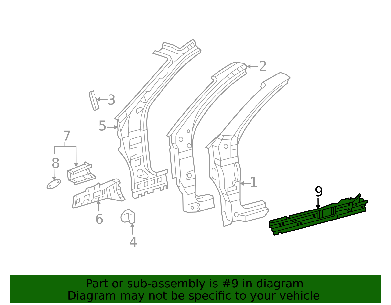 2017-2020 Toyota Sienna Rocker Reinforced 61404-08021 | Toyota Parts Center