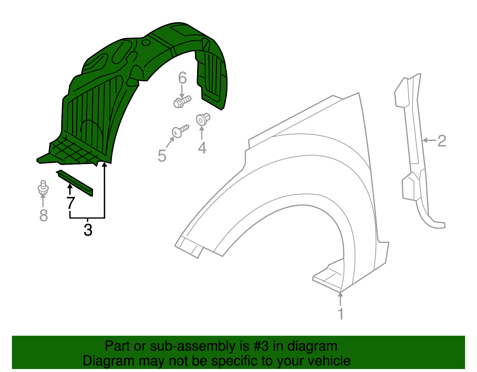 2012-2013 Hyundai Veloster Fender Liner 86811-2V000 | OEM Parts Online