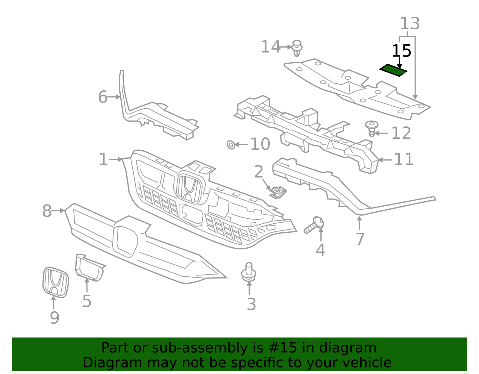 71133-TLA-A00 - Label Front Grille Cover - 2017-2020 Honda CR-V ...