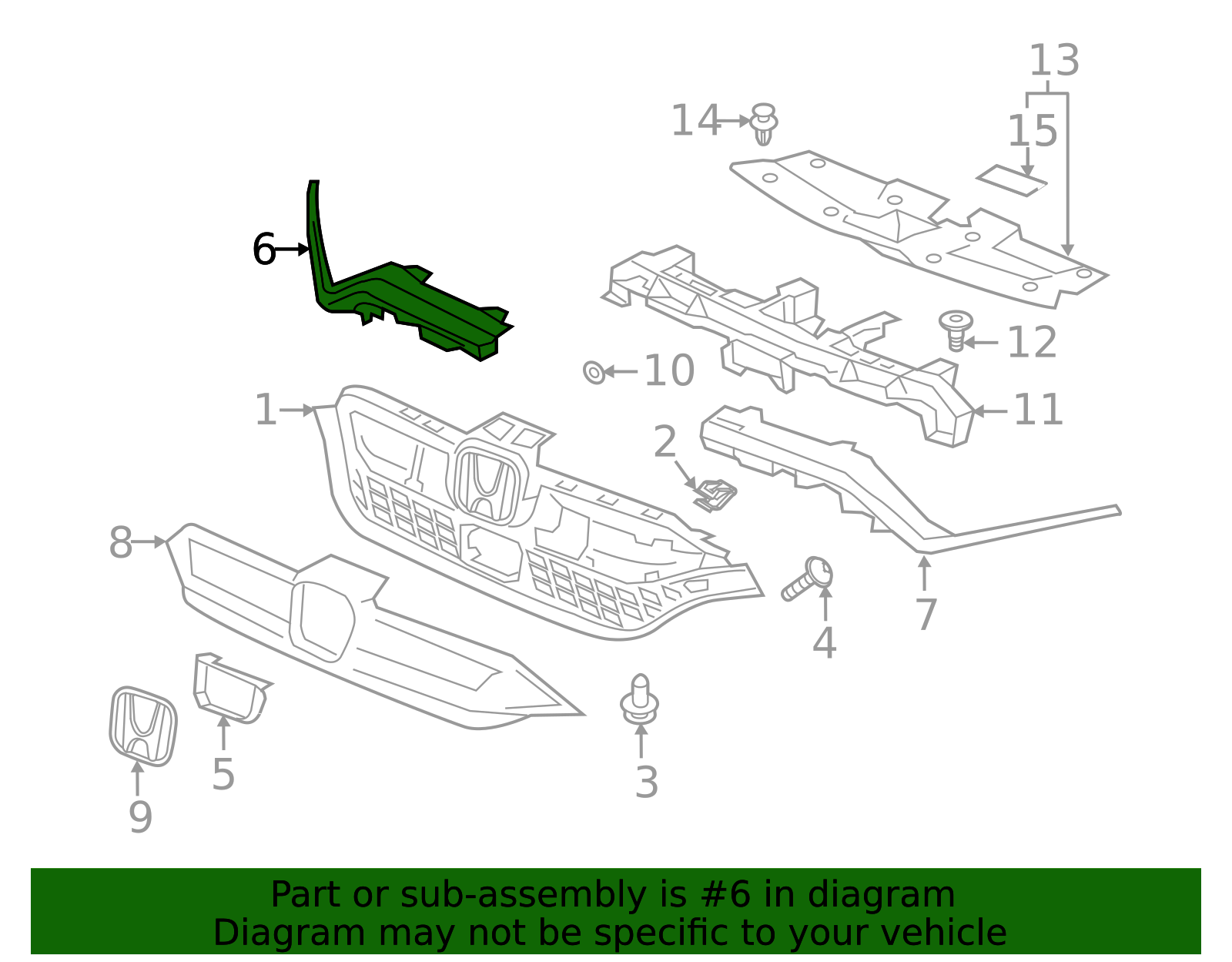 71180-TLA-A60 - Garnish Assembly R Front Grille (Upper) - 2020 Honda CR ...