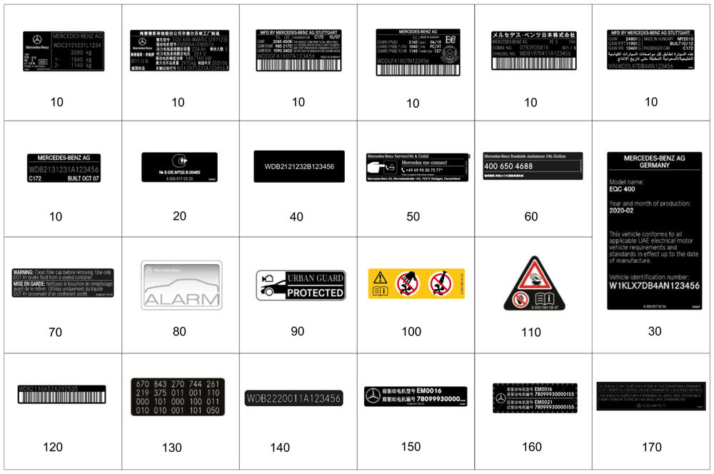 297-584-89-06 - Info Label, Tire Press 2022-2025 Mercedes-Benz ...