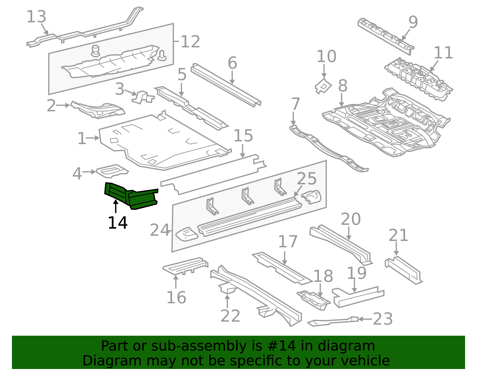 2008-2013 Toyota Highlander Floor Side Rail 57078-0E040 | Toyota Parts ...