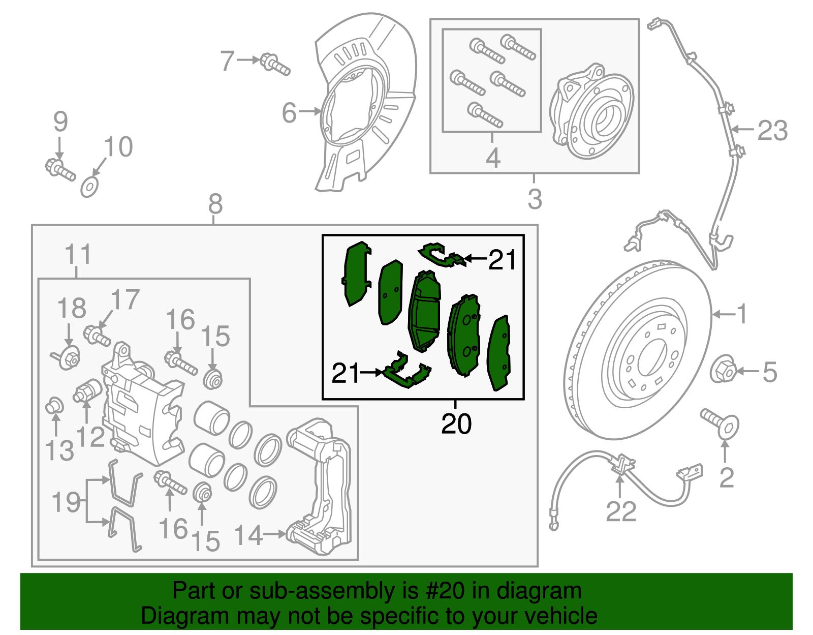 2015-2021 Kia Sedona Brake Pads Front 58101-A9A00 | OEM Parts Online