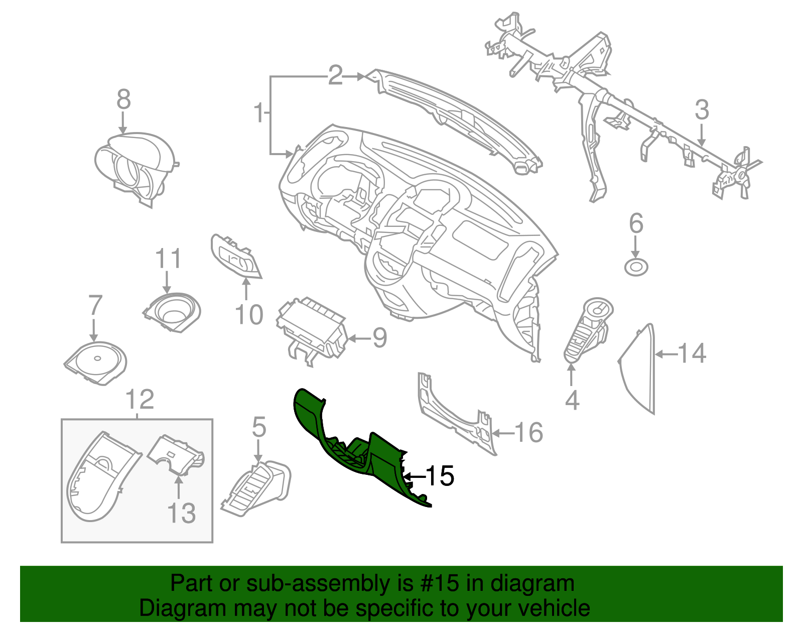 84750-2K100WK - Knee Bolster - 2010-2012 Kia Soul | World Kia Parts