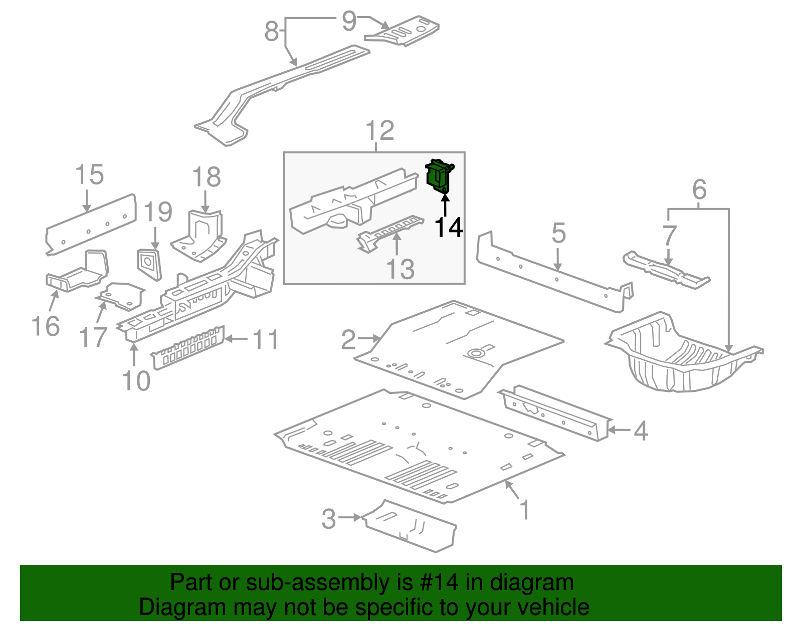 2018-2024 GM Rail End 84510130 | Courtesy Parts