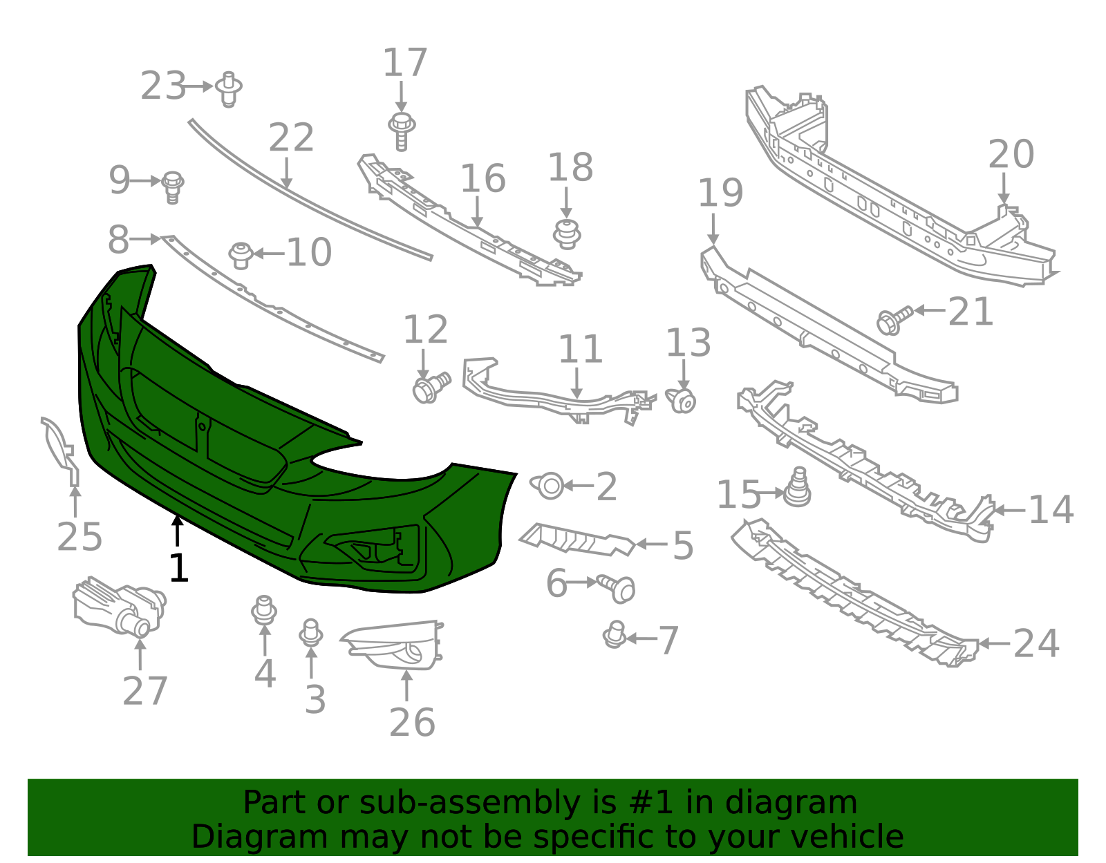 2017-2019 Subaru Impreza Bumper Cover 57704FL10A | Subaru Parts Plus