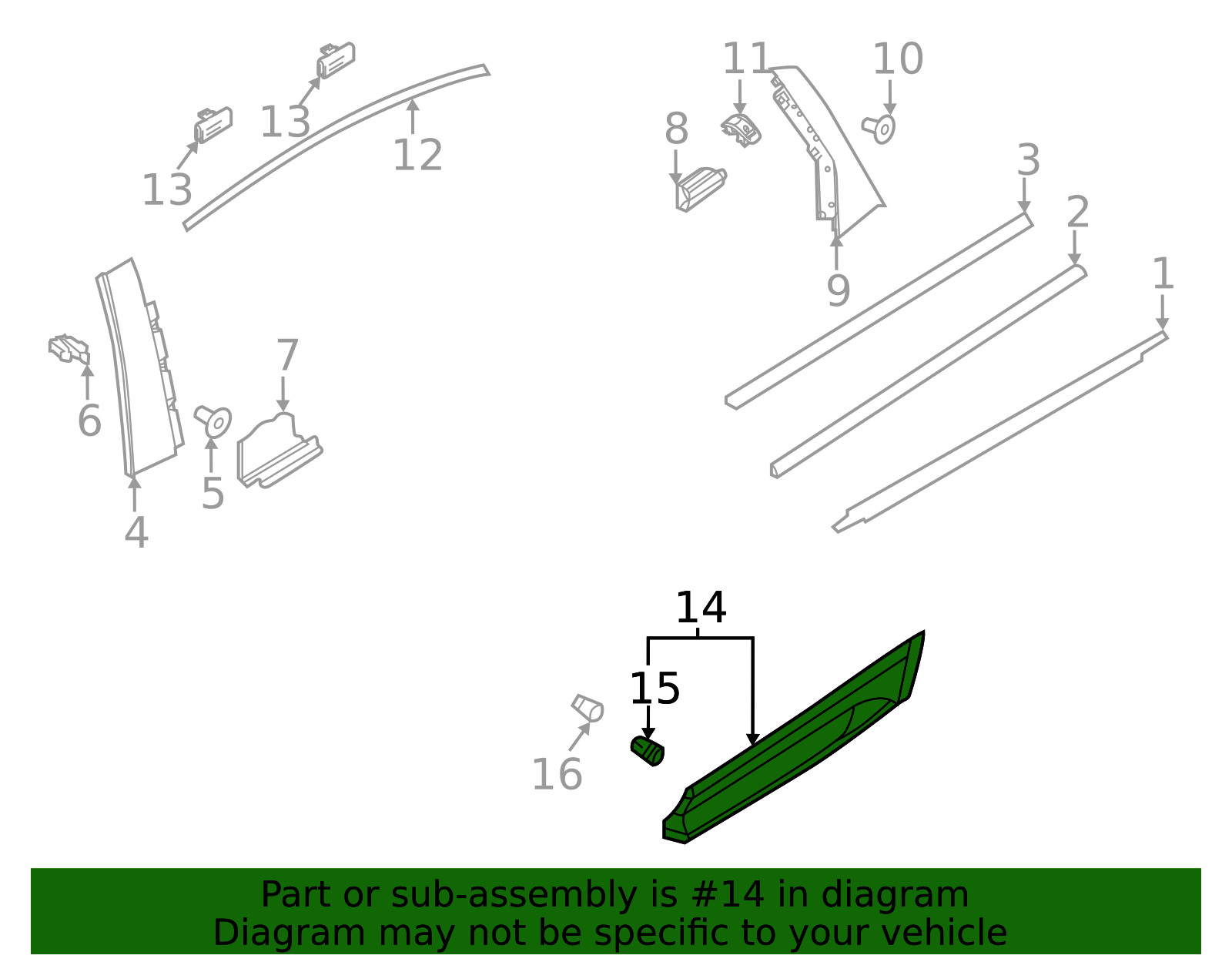 2022-2024 Audi Lower Molding 80A-853-970-L-GRU | OEM Parts Online