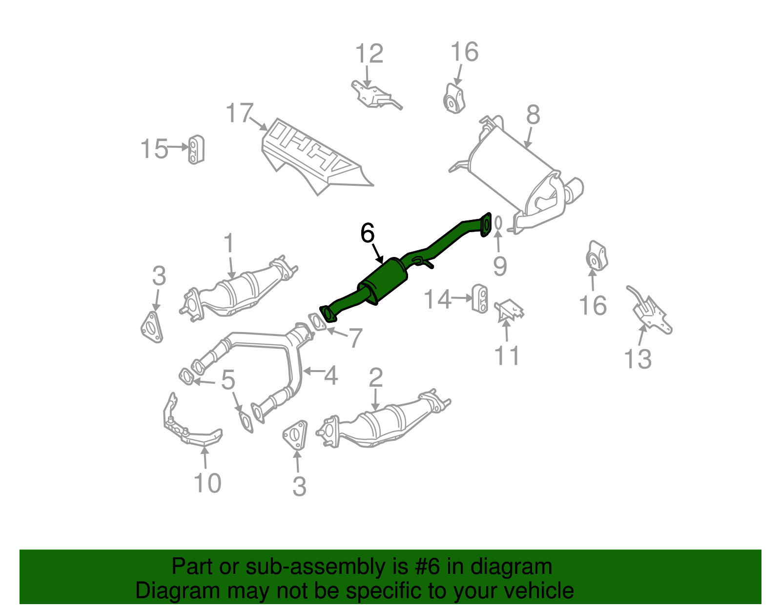 2003-2009 Nissan 350Z Intermediate Pipe 20300-CD00A | Bill Kay Nissan Parts