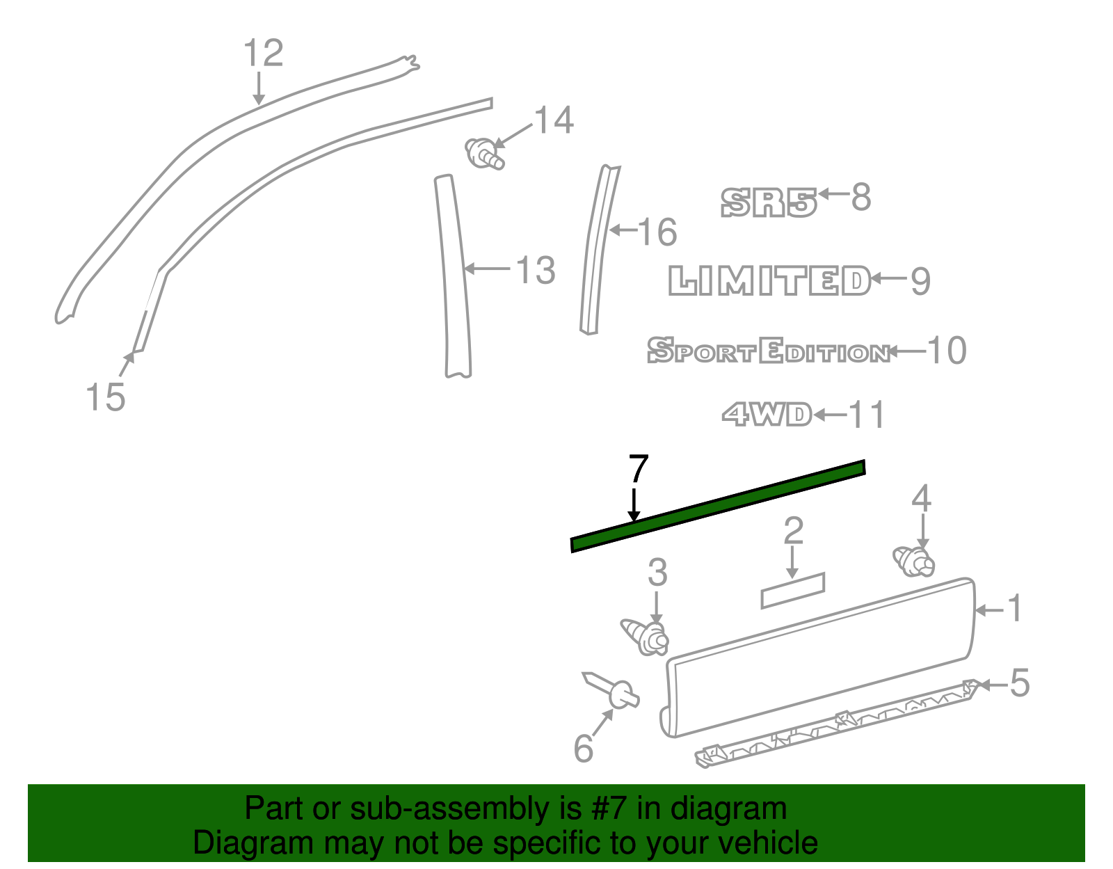 2006-2009 Toyota 4Runner Lower Cladding Protector 75793-35050-A0 ...